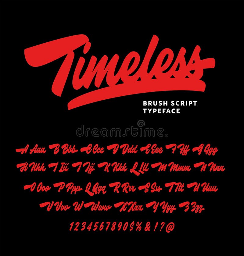 Timeless Brush Script Alphabet Stock Vector - Illustration of fashion ...