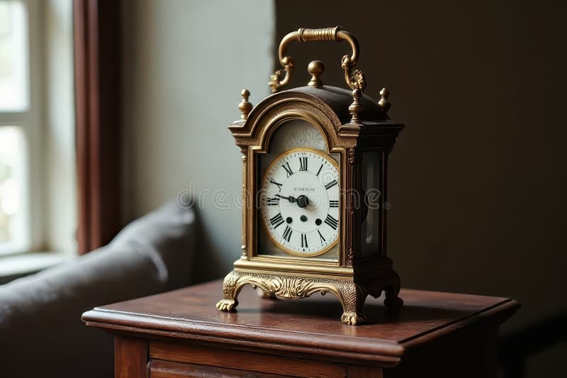 Timeless Carriage Clock in Vintage Setting Stock Illustration ...