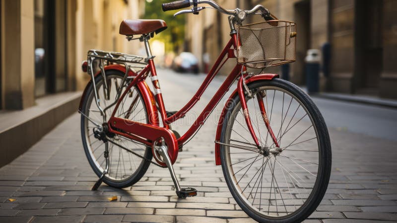 The Timeless Charm of an Old Red Bicycle. Generative AI Stock ...