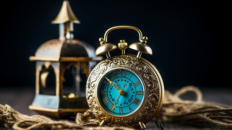 Timeless Charm: Vintage Alarm Clock on Wooden Background Stock ...
