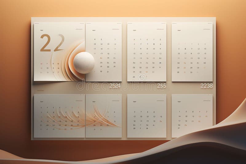 Timeless and Classic 2024 Calendar Layouts with Stock Illustration ...