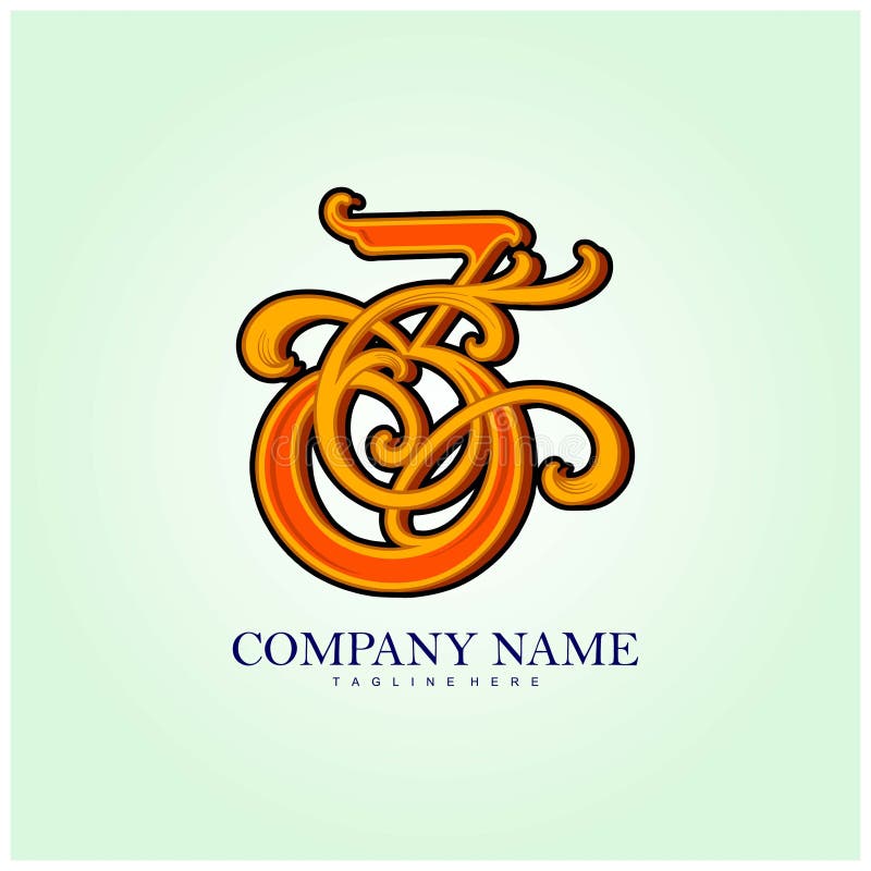 Timeless Classic Number 3 Monogram Logo Elegance Stock Vector ...