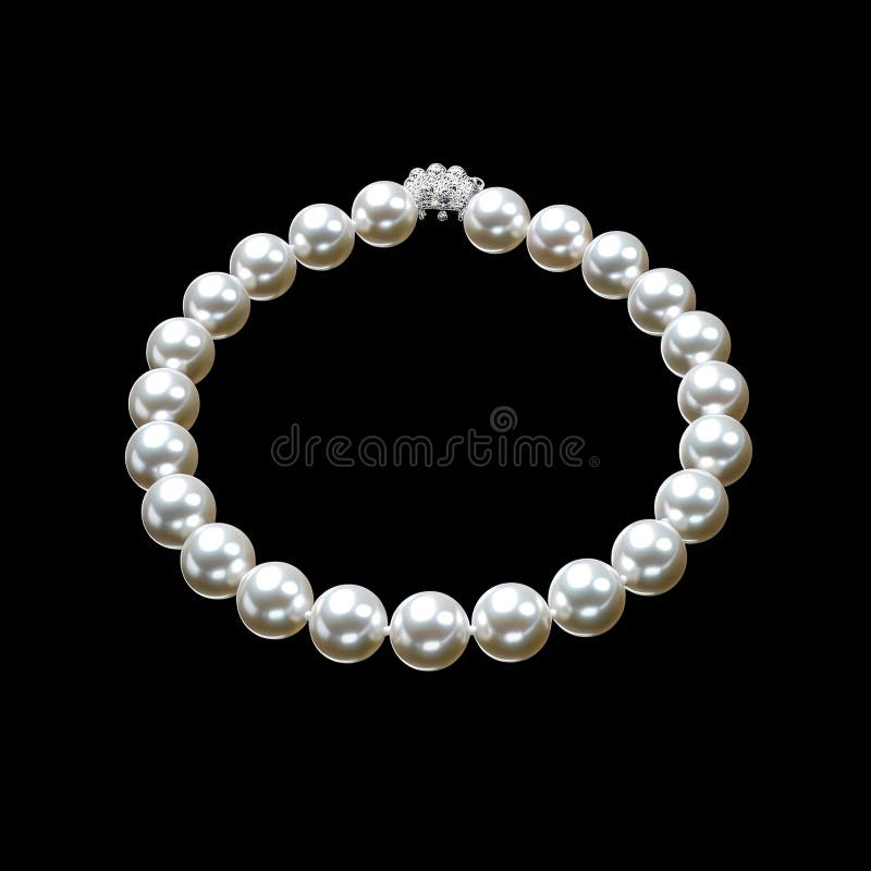 A Timeless and Classic Pearl Necklace with a Single Strand of White ...