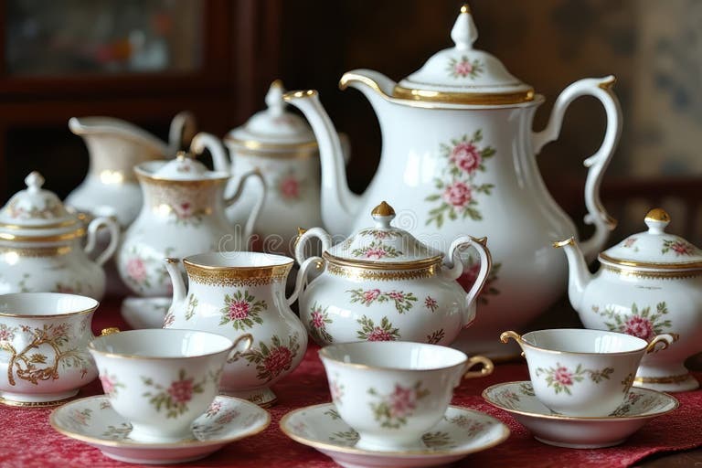 Timeless Classic Tea Set stock illustration. Illustration of teapot - 376825555