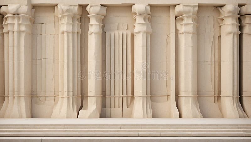 Timeless Columns: Limestone Flute Ensemble. AI Generate Stock ...