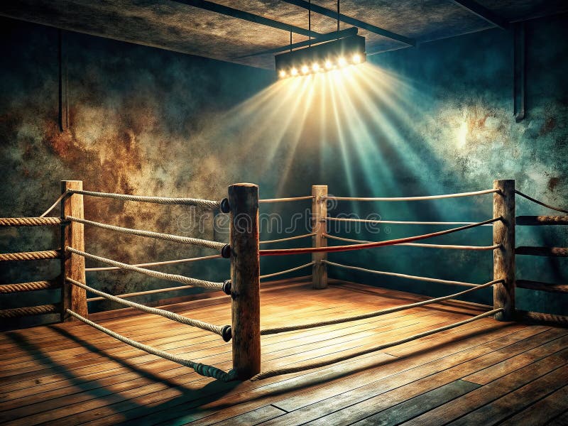 A Timeless Corner of the Boxing Ring Panoramic View of a Vintage Boxing ...