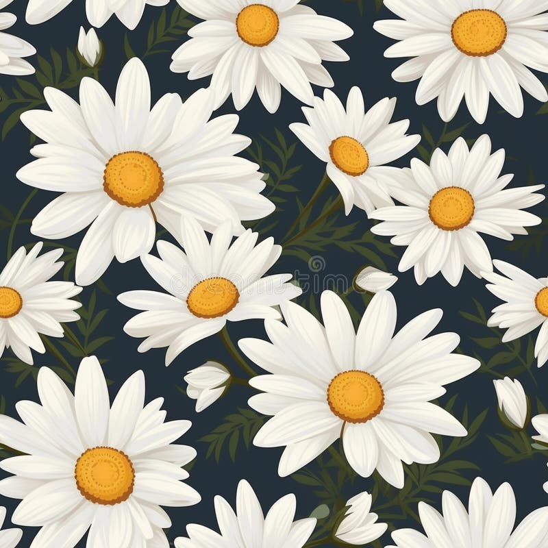 Timeless Daisy Magic Floral Pattern Stock Illustration - Illustration ...