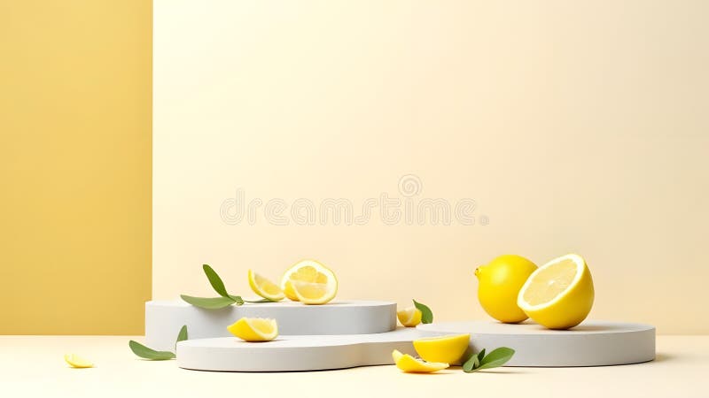 Timeless Elegance Natural Stone Citrus Minimalist Podium Design Stock ...
