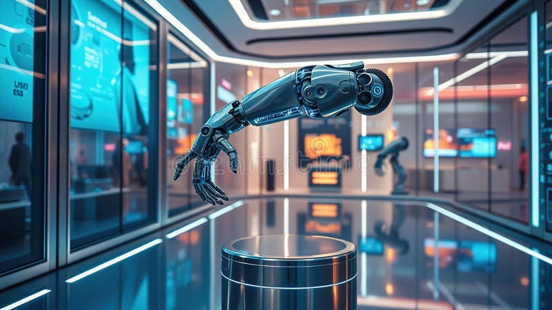 A Timeless Embrace of Innovation: Vintage Robotic Arm in a Modern Smart ...