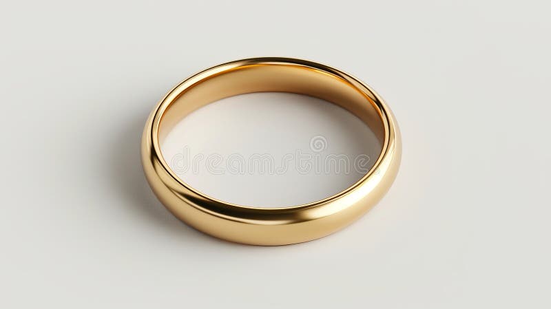 Timeless Gold Band with a Mirror-like Finish Presented on a Bright ...