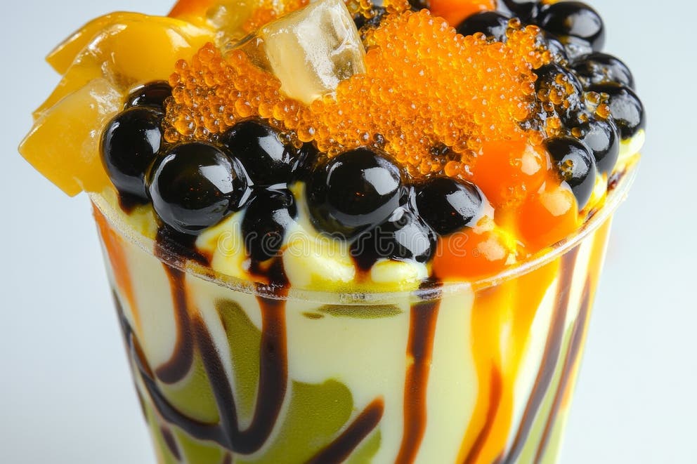 Timeless and Green Matcha Boba Bubble Tea Featuring Tapioca Pearls ...