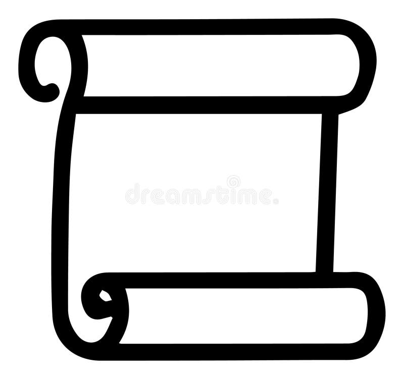 Timeless Hand Drawn Scroll Icon Representing Wisdom and Ancient ...