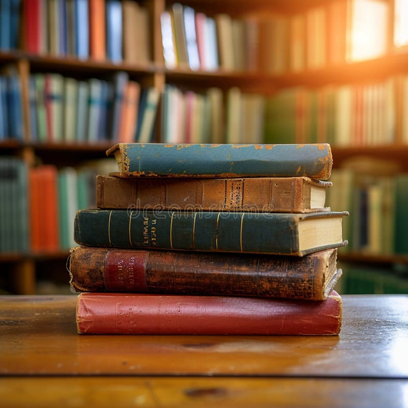 Timeless Knowledge Old Books Form a Stack on a Table Stock Photo ...
