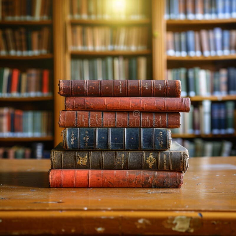 Timeless Knowledge Old Books Form a Stack on a Table Stock Photo ...