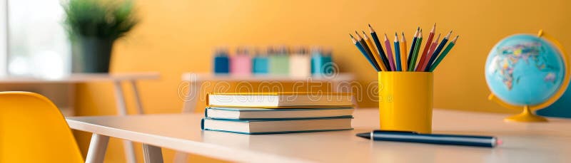 Timeless Learning, Vintage Clock and Stacked Books on Wooden Table ...