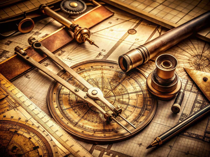 A Timeless Look at Engineering Precision Vintage Blueprint Drafting ...