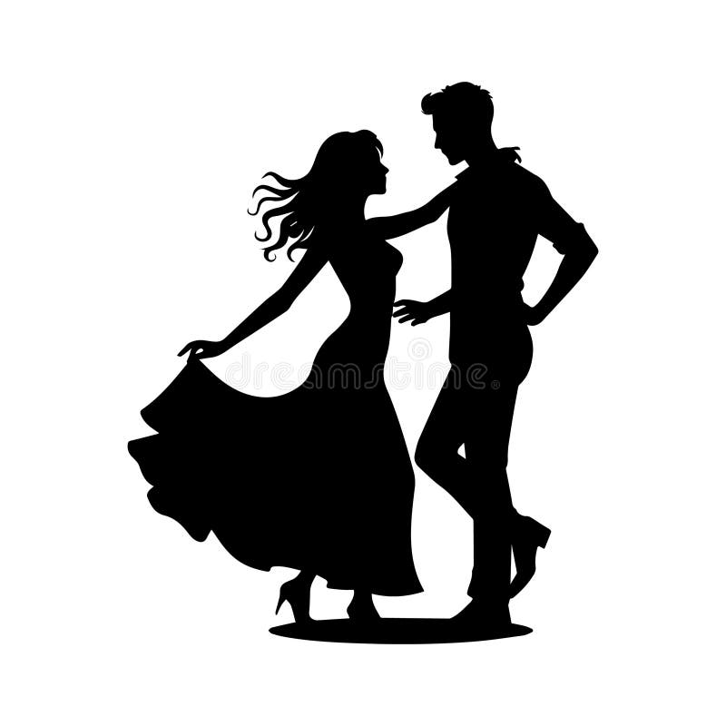 Timeless Love in Dance: Romantic Couple Dance Silhouette Icon Vector ...
