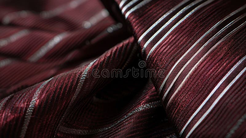A Timeless Maroon Silk Tie with a Diagonal Silver Stripe Adding a Touch ...