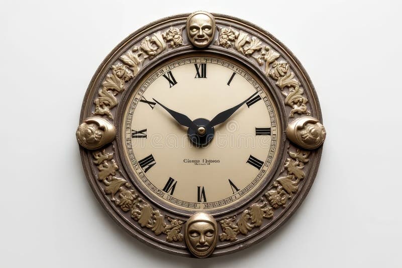 Timeless Mythological Wall Clock Stock Illustration - Illustration of ...