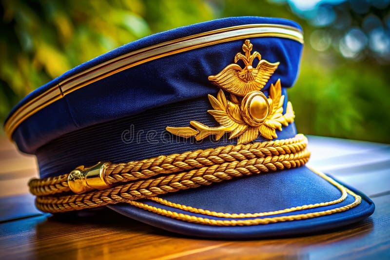 A Timeless Navy Captains Hat Symbolizing Maritime Authority and Coastal ...