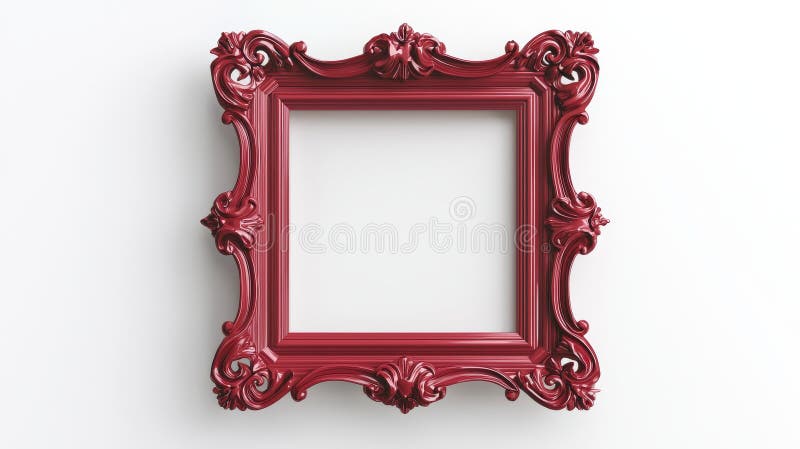 Timeless Red Frame with Sophisticated Design on a White Background ...