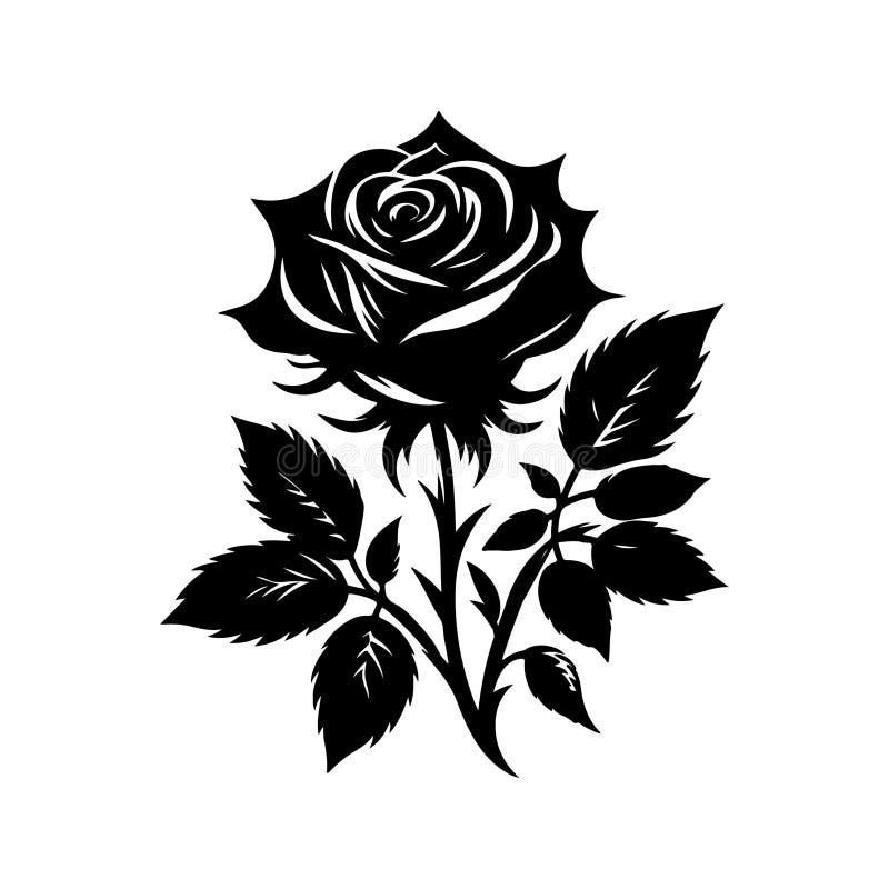 Timeless Rose Silhouette Vector Image for Creative Projects Stock ...