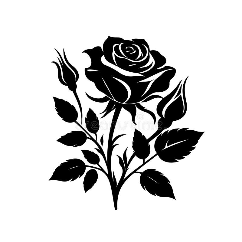 Timeless Rose Silhouette Vector Image for Creative Projects Stock ...