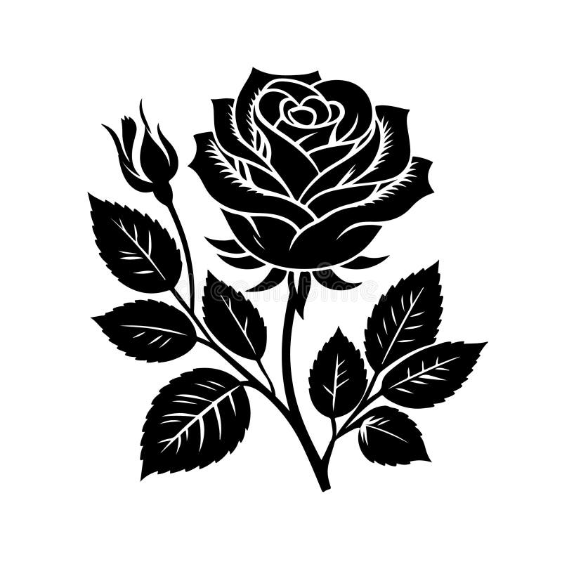 Timeless Rose Silhouette Vector Image for Creative Projects Stock ...