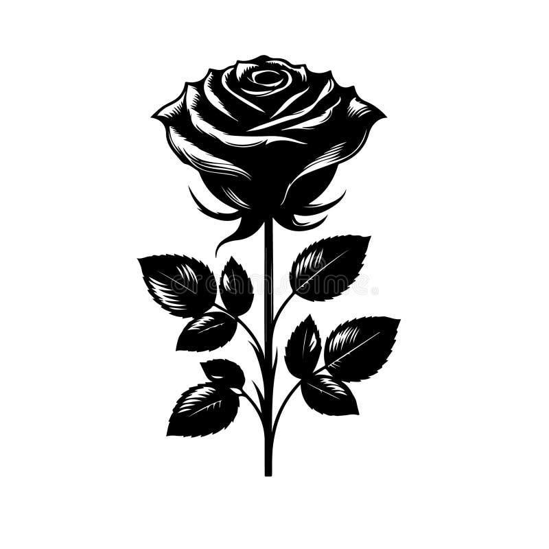 Timeless Rose Silhouette Vector Image for Creative Projects Stock ...