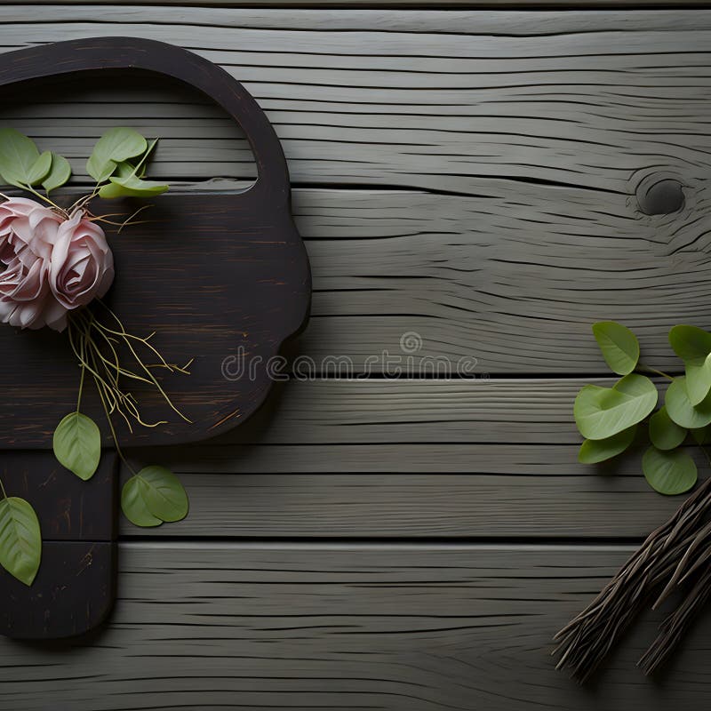 Wooden Background with Rustic Decorative Elements Illustration Product ...