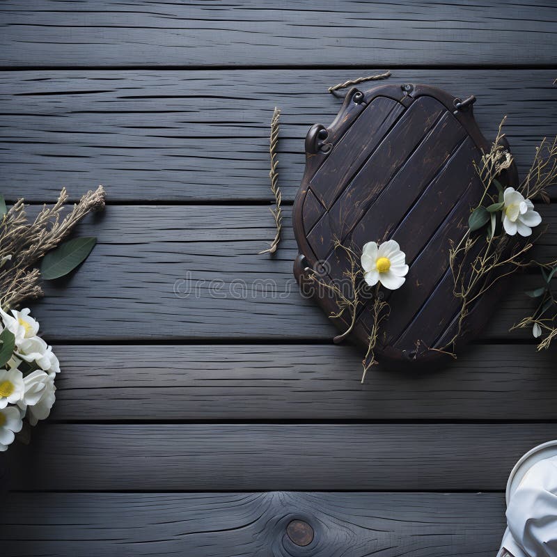 Wooden Background with Rustic Decorative Elements Illustration Product ...