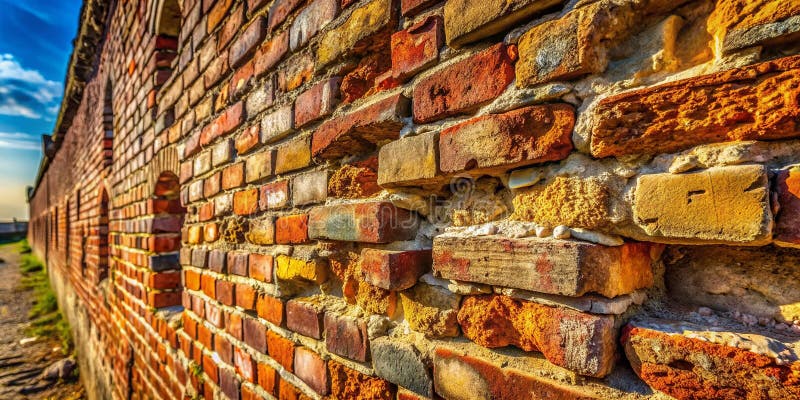 A Timeless Tapestry Exploring the Intricate Texture and History of an Ancient Brick Wall Stock ...