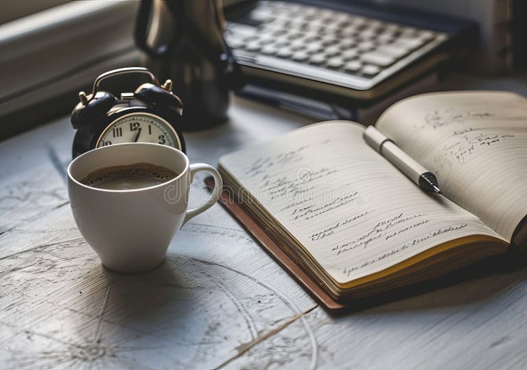 Timeless Tea and Clocks Wallpaper, Generative AI Stock Illustration ...