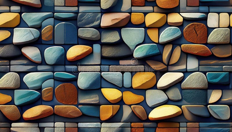 Vintage Textured Stone Wall Tile Repeating Pattern, Echoing the Rustic ...