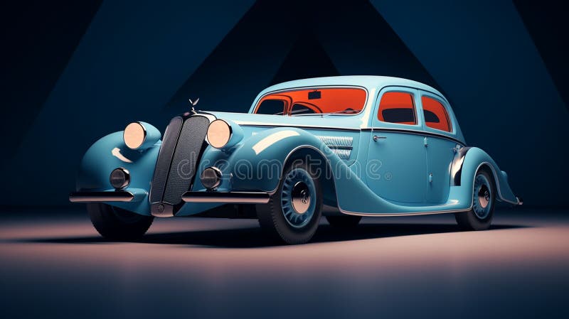 Timeless Vintage Retro Car on Solid Background Stock Illustration ...