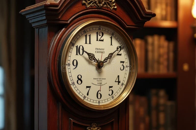 Timeless Wooden Frame Wall Clock Stock Illustration - Illustration of ...