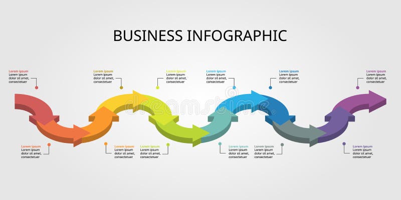 Timeline Arrow Chart Template for Infographic for Presentation for 12 ...