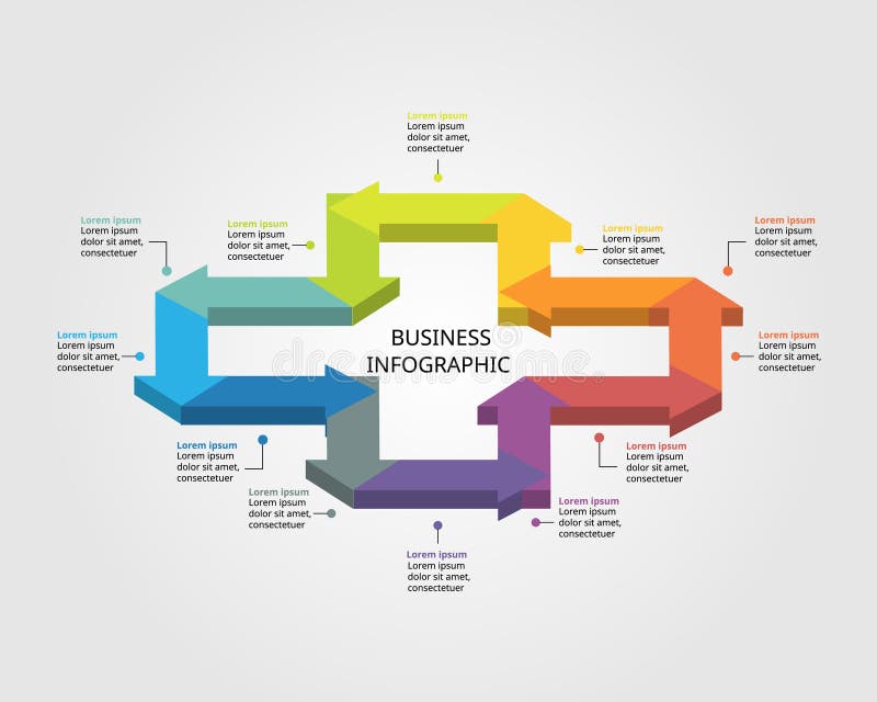 Timeline Arrow Chart Template for Infographic for Presentation for 12 ...