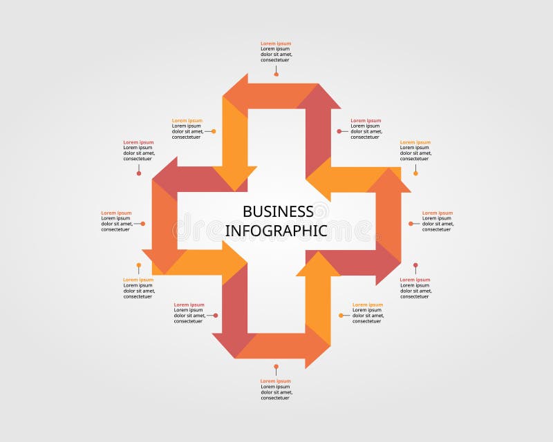 Timeline Arrow Chart Template for Infographic for Presentation for 12 ...