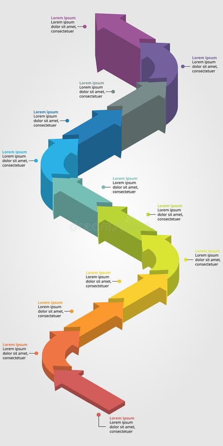 Timeline Arrow Ladder Step Chart Template for Infographic for ...
