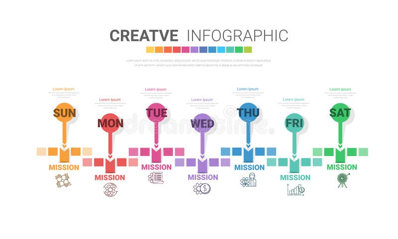 Timeline Business for 7 Day, 7 Options, Infographic Design Vector and ...