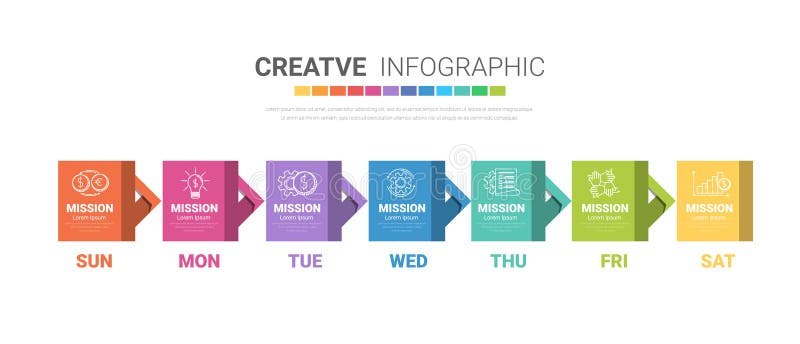 Timeline Business for 7 Day, 7 Options, Infographic Design Vector and ...
