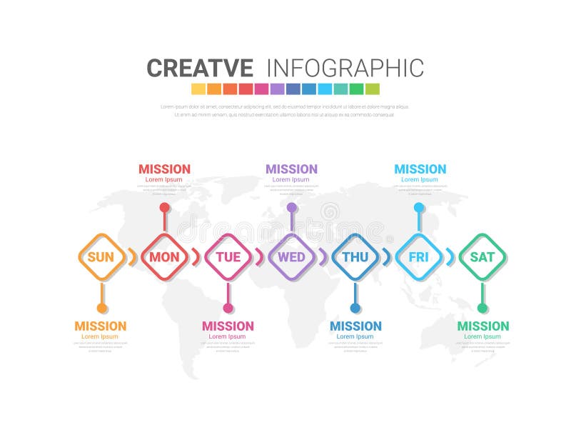 Timeline Business for 7 Day, 7 Options, Infographic Design Vector and ...