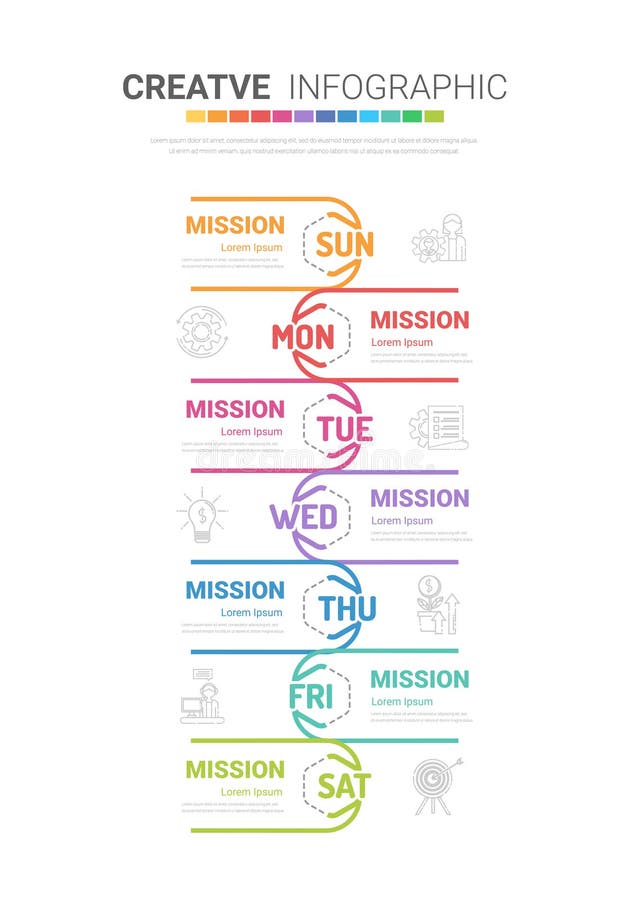 Timeline Business for 7 Day, 7 Options, Infographic Design Vector and ...