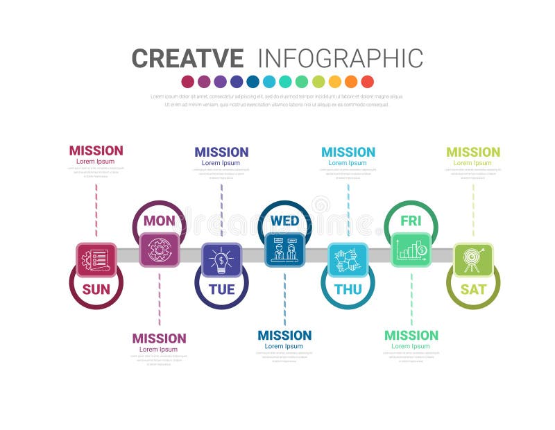 Timeline Business for 7 Day, 7 Options, Infographic Design Vector and ...