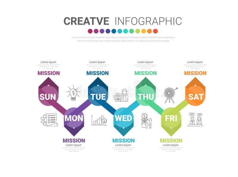Timeline Business for 7 Day, 7 Options, Infographic Design Vector and ...