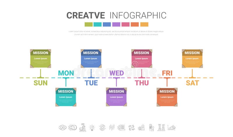 Timeline Business for 7 Day, 7 Options, Infographic Design Vector and ...