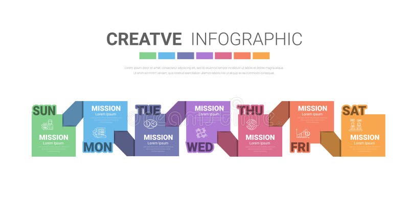 Timeline Business for 7 Day, 7 Options, Infographic Design Vector and ...