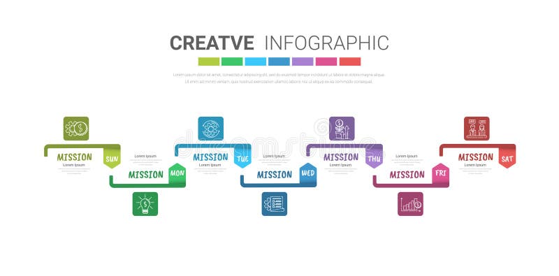 Timeline Business for 7 Day, 7 Options, Infographic Design Vector and ...