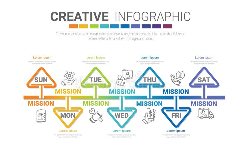 Timeline Business for 7 Day, Week, Infographics Design Vector Stock ...